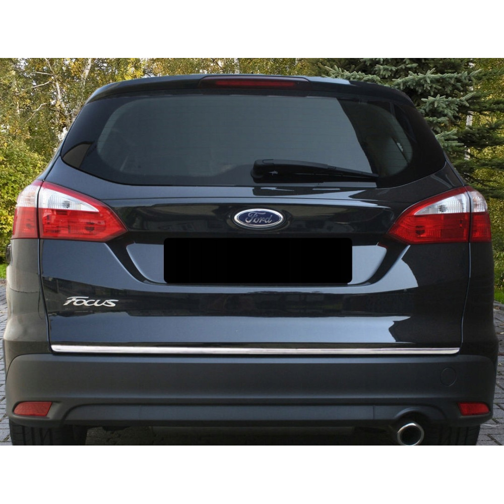Ford FOCUS III Kombi - CHROME Rear Strip Trunk Tuning Lid 3M Boot